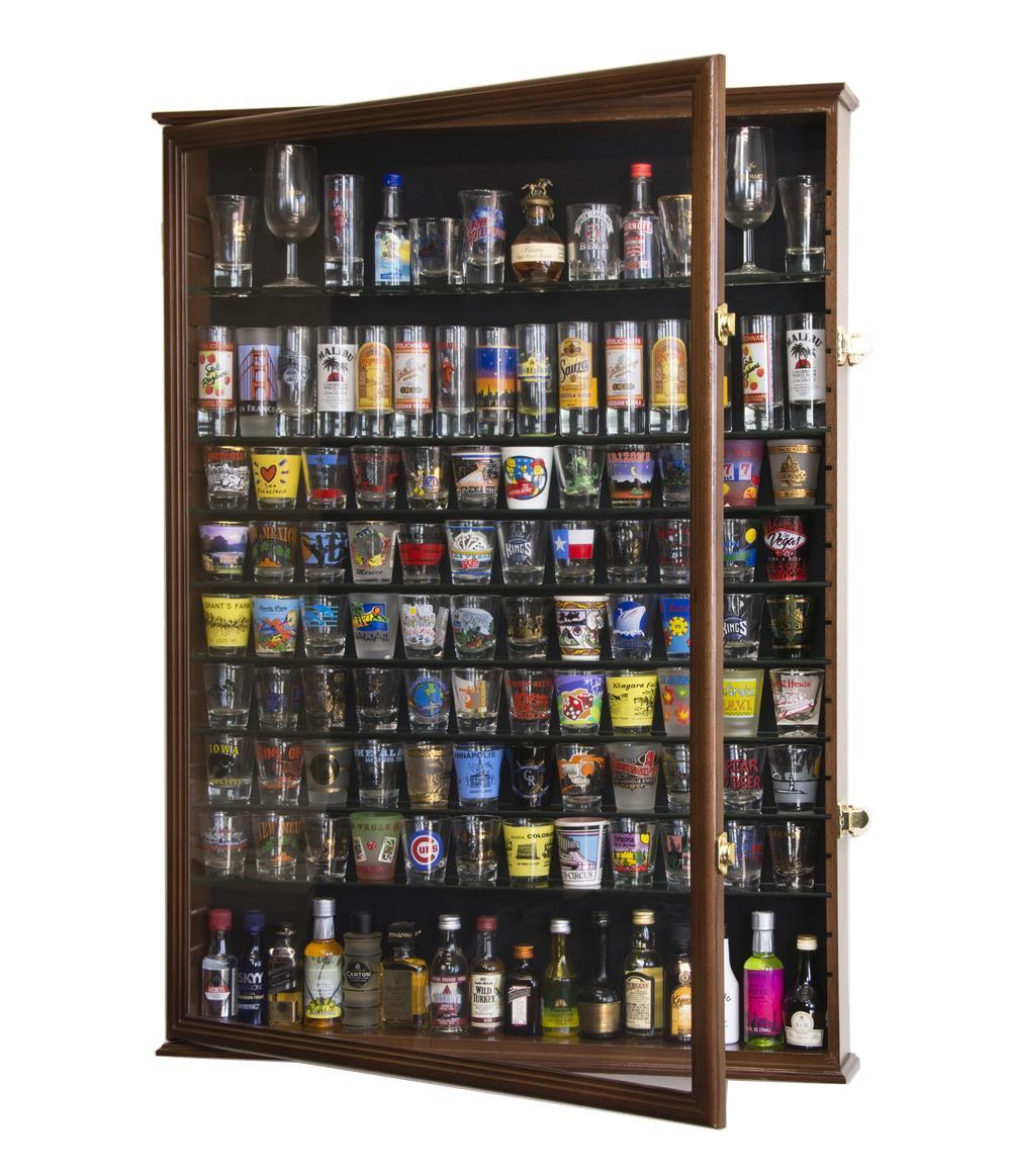 Large Tall Shot Glass, Shooter, Mini Liquor Bottle Display Case Cabinet