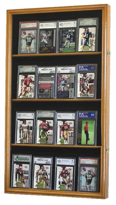 16 Graded Sport/Collectible Trading Card Display Case Cabinet
