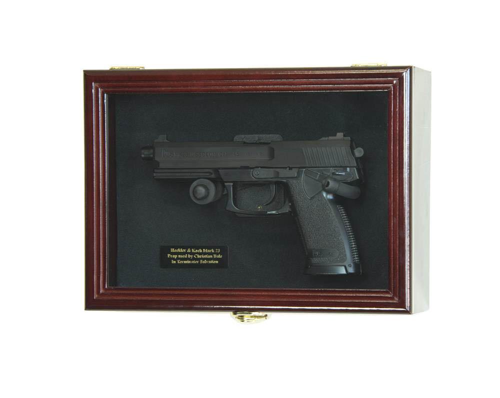 Single Pistol Handgun Display Case Wall Mount Cabinet