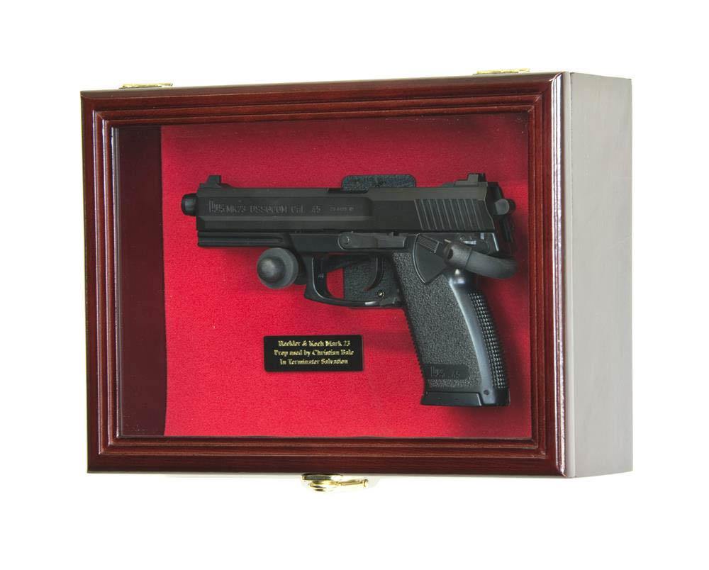 Single Pistol Handgun Display Case Wall Mount Cabinet
