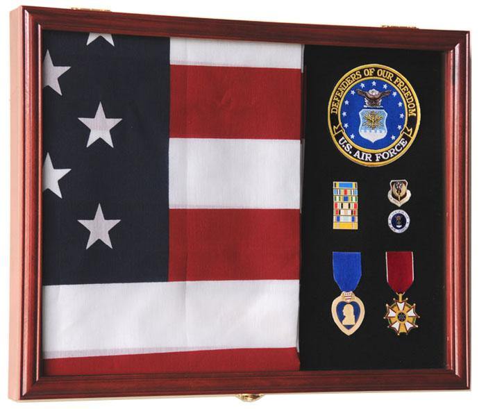 Army With Flag Display Case Custom Flag Display Case With US Army Flag