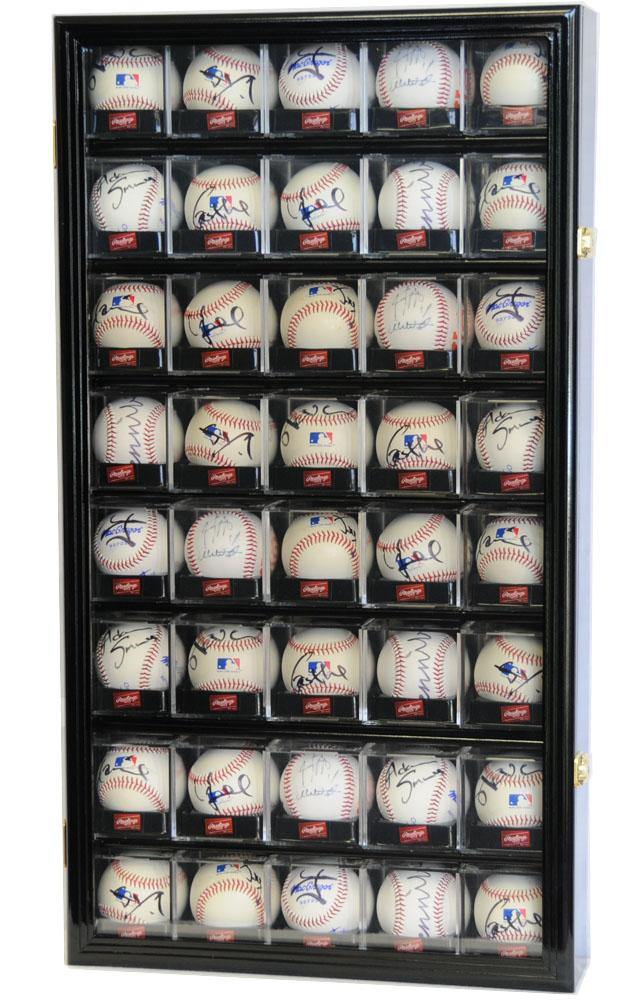 40 Baseball Acrylic Cubes Display Case