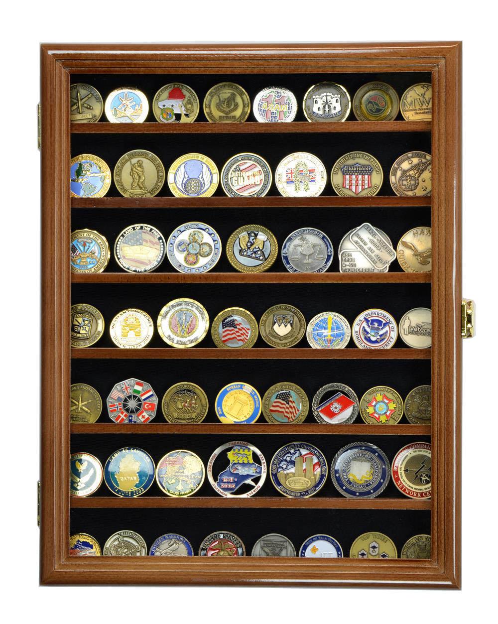 Military Challenge Coin Display Case Cabinet
