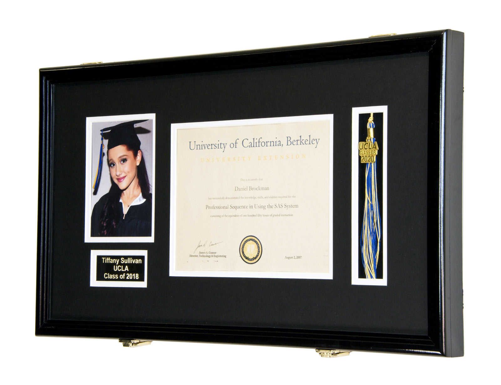 Large Diploma, Graduation Tassel, and Cap Display Cabinet (w/ Custom ...