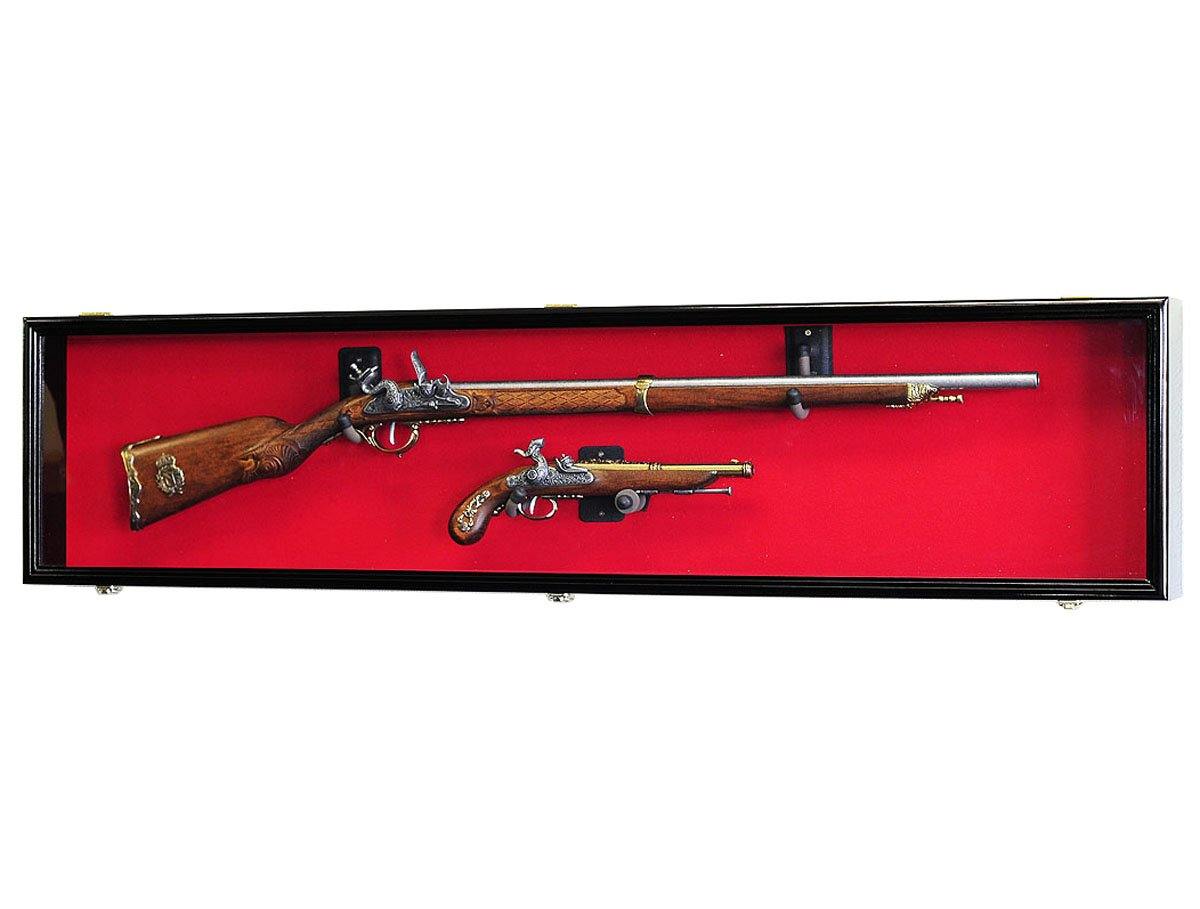 Long Rifle / Musket Gun Display Case Cabinet - 54"