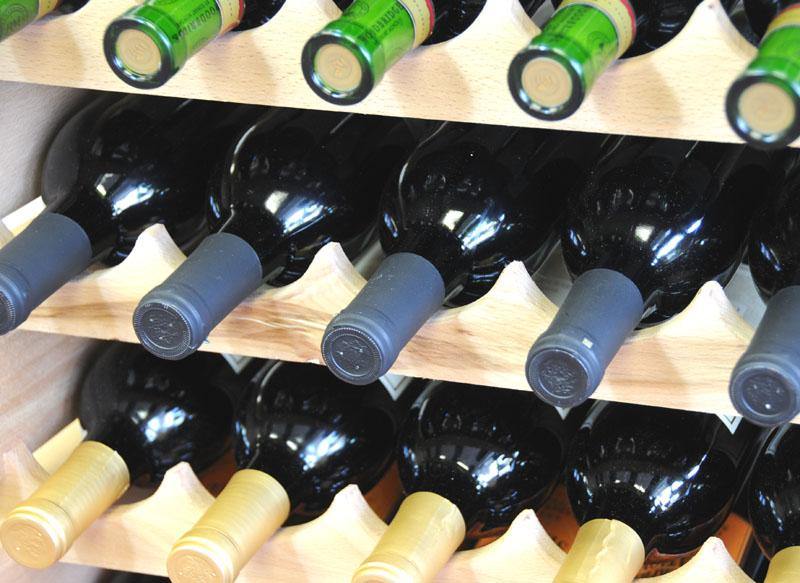 6X Bottles Beech Hardwood Modular Wine Rack Stackable (6 Bottles per Row)